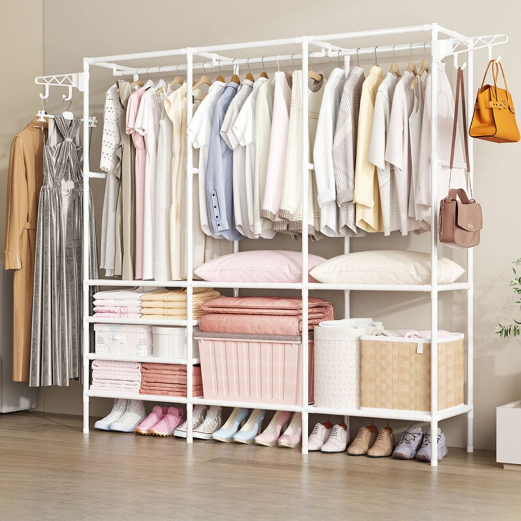 Guarda Roupa Portatil Arara Multifuncional Desmontavel Arara De Roupa ...