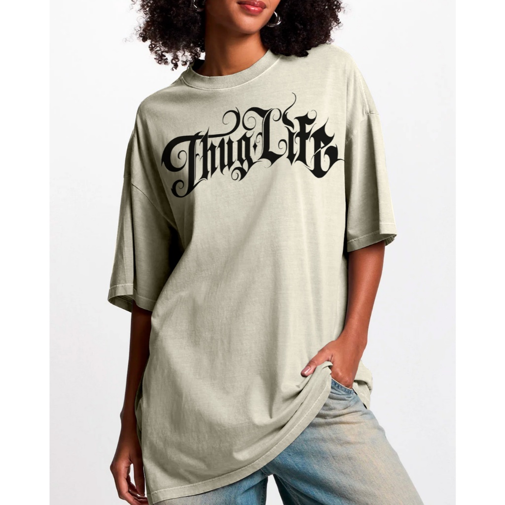 Camiseta Oversized Thug Life (2pac) | Shopee Brasil