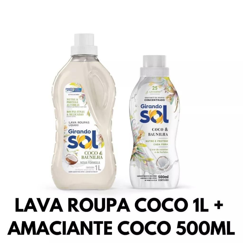 Kit Lava Roupas Sabão Líquido + Amaciante Concentrado 1 Litro ...