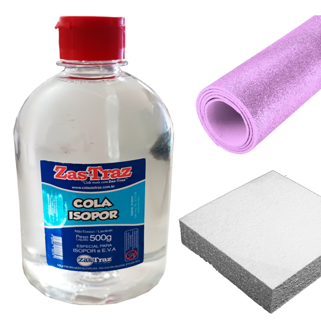 Cola Eps Isopor e E.V.A 500g Incolor Unidade Zas Traz | Shopee Brasil