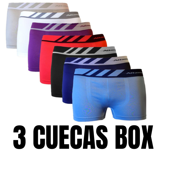Kit 3 Cuecas Box Masculina cueca Boxer | Shopee Brasil