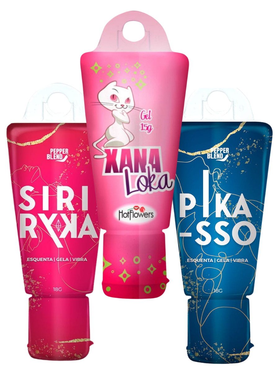 Kit Gel Lubrificante Pikasso Siriryka e XanaLoka Excitante Feminino e ...