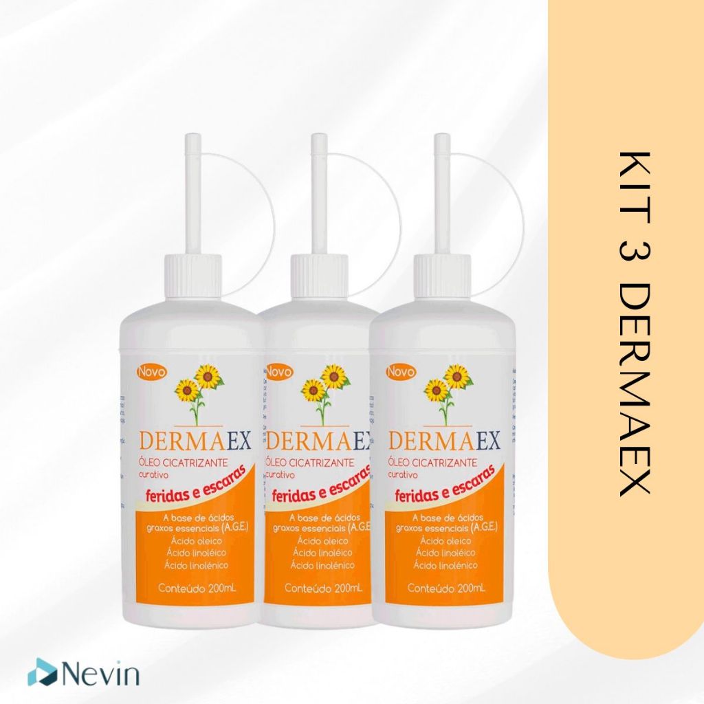 Kit 3 Dermaex Age Óleo De Girassol - 200ml cada frasco - Nutriex ...