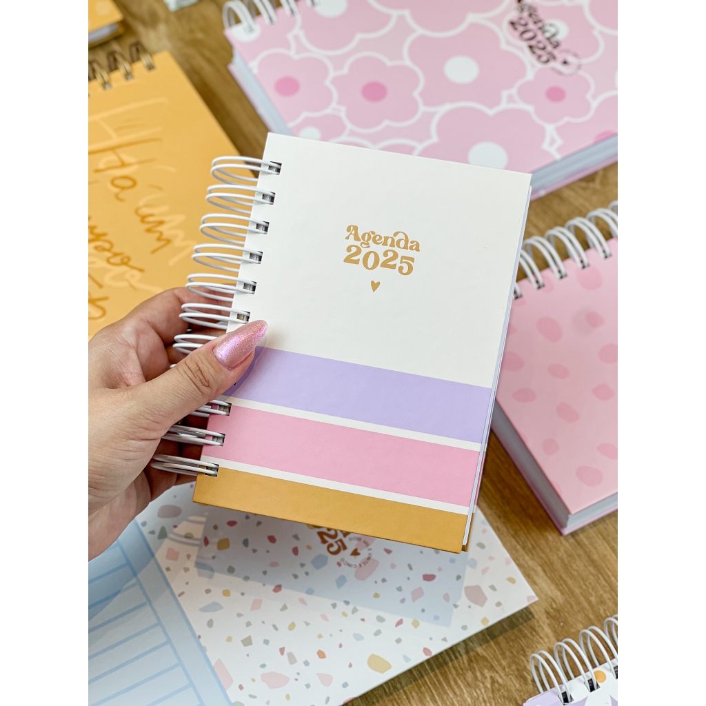 Mini Agenda A6 2025 2 dias Por Página Personalizada | Shopee Brasil