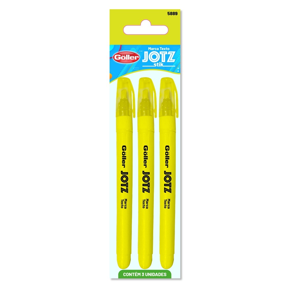 Marca Texto Jotz Stick Neon Com 3 Unidades Göller | Shopee Brasil