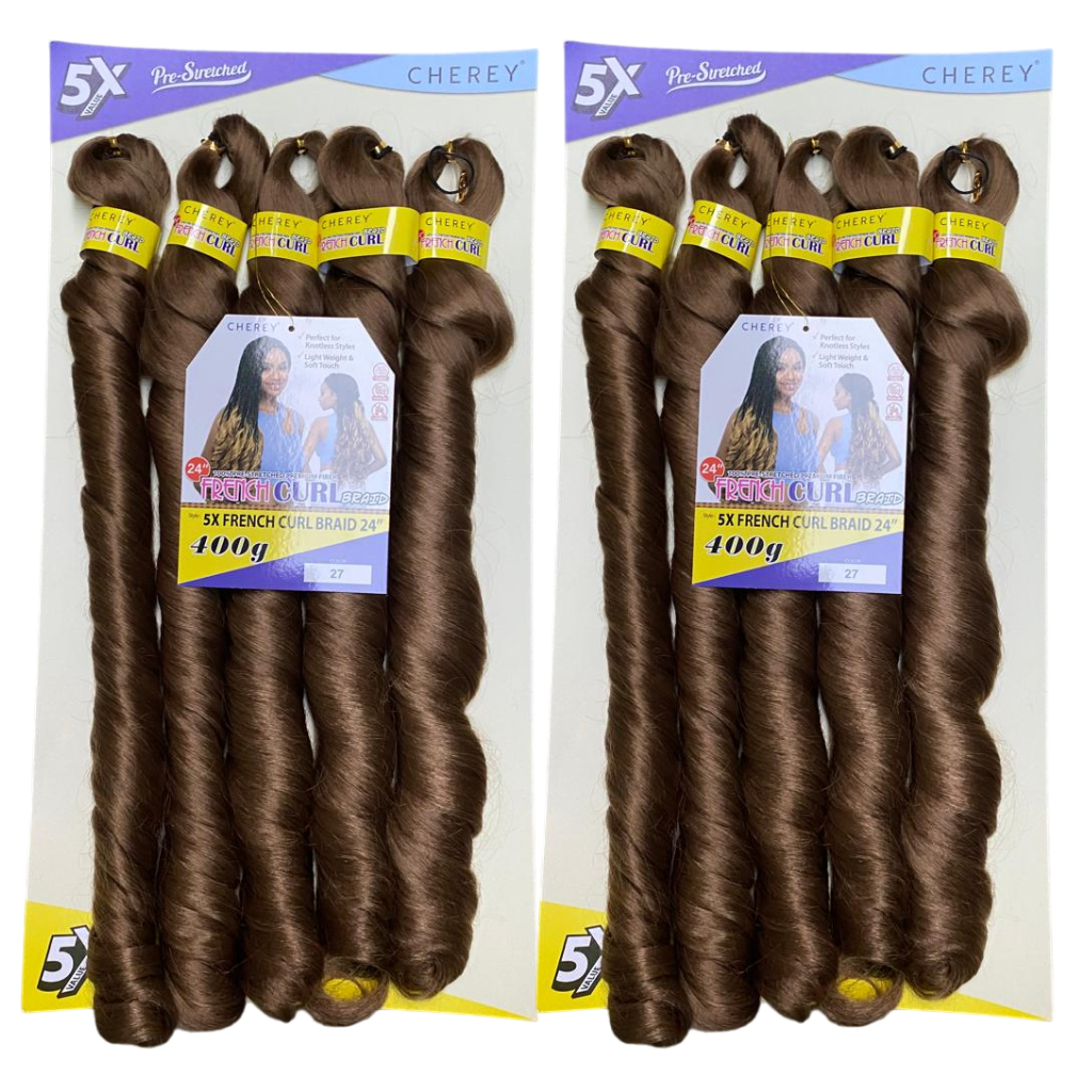 kit 2 French Curl Cor 27# Mel Fibra Premium jumbo Ondulado Cherey 400g ...