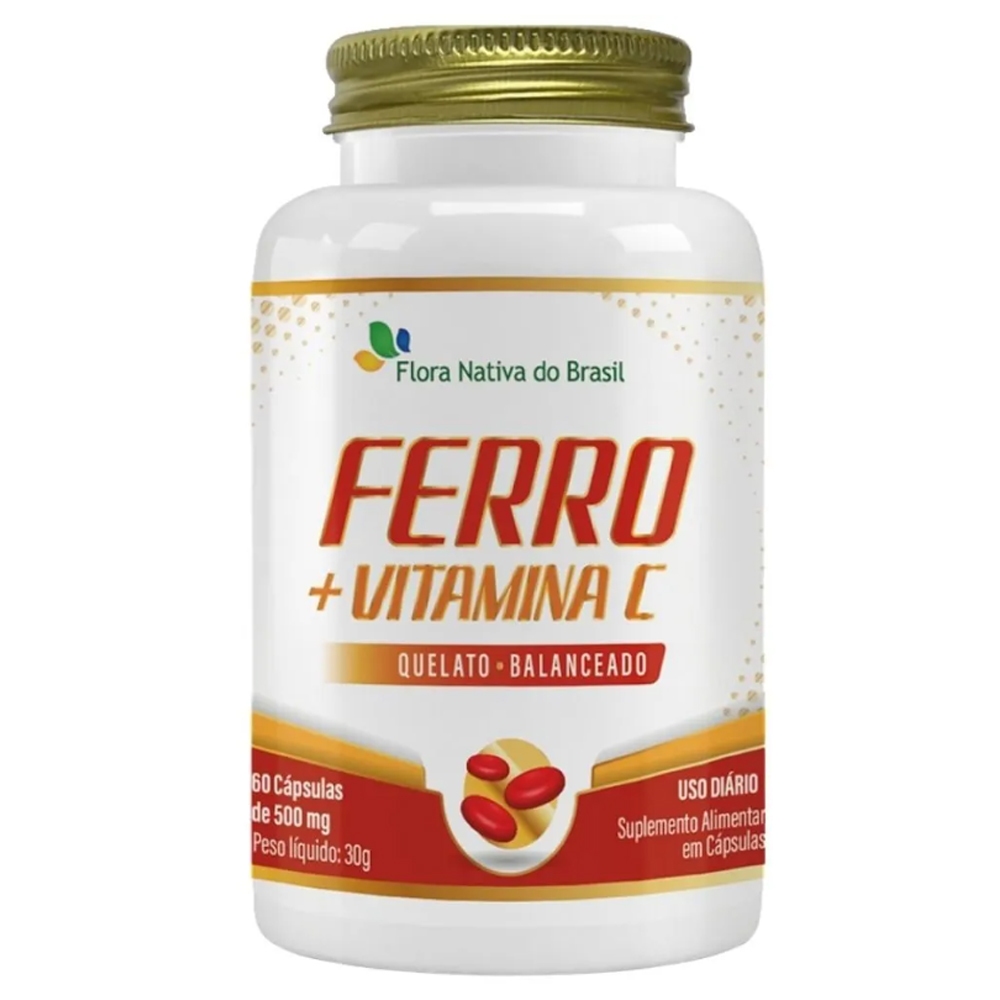 Ferro + Vitamina C 60 Caps 500mg | Shopee Brasil