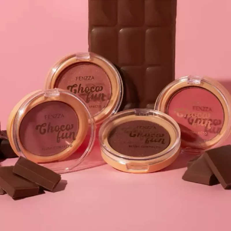 Kit com 4 Blush Compacto Chocofun - Fenzza Belga Ruby Suisse Vanilla ...