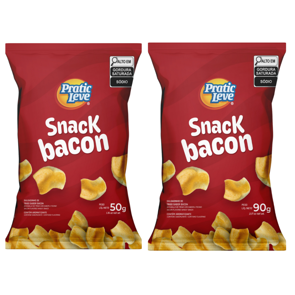 Salgadinho De Trigo Snack Bacon Sabor Bacon - 50g ou 90g | Shopee Brasil