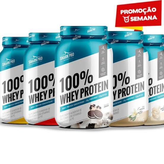 100% Whey Protein Shark Pro 900g Concentrado Pote | Shopee Brasil