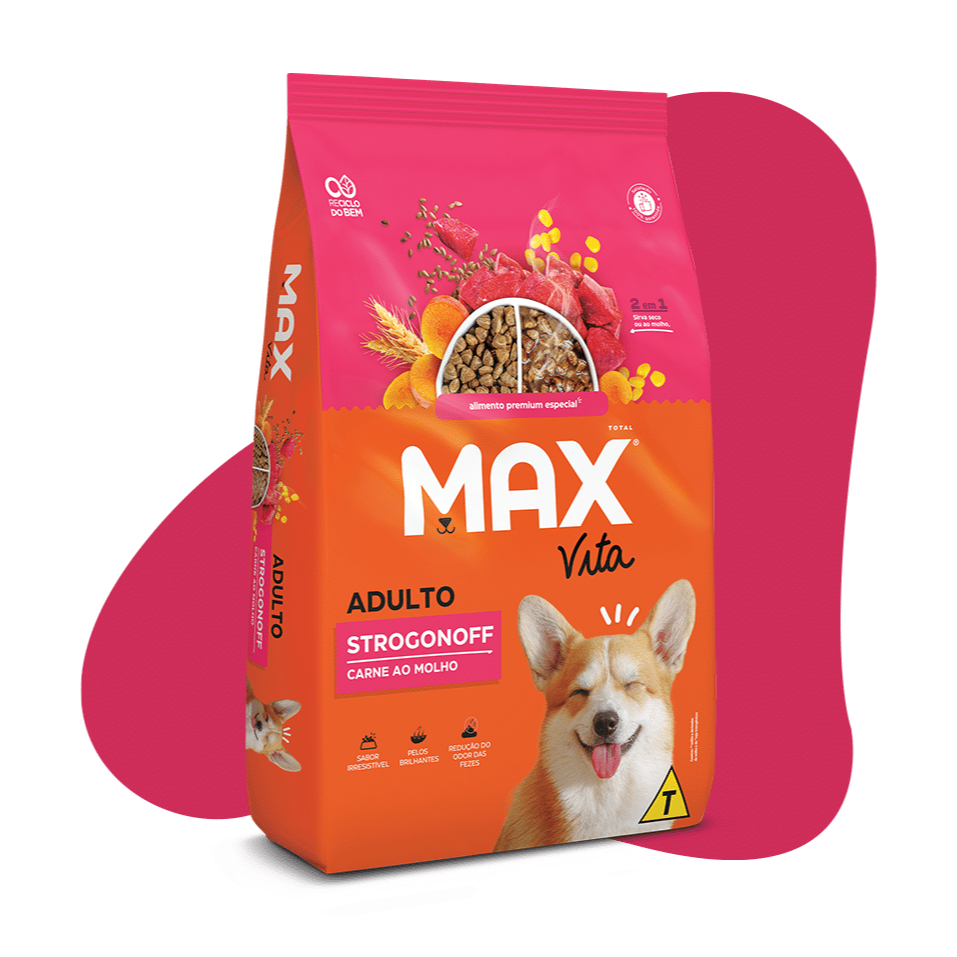 Ração Max Vita Selection para Cães Adultos Sabor Carne ao Molho 3kg ...
