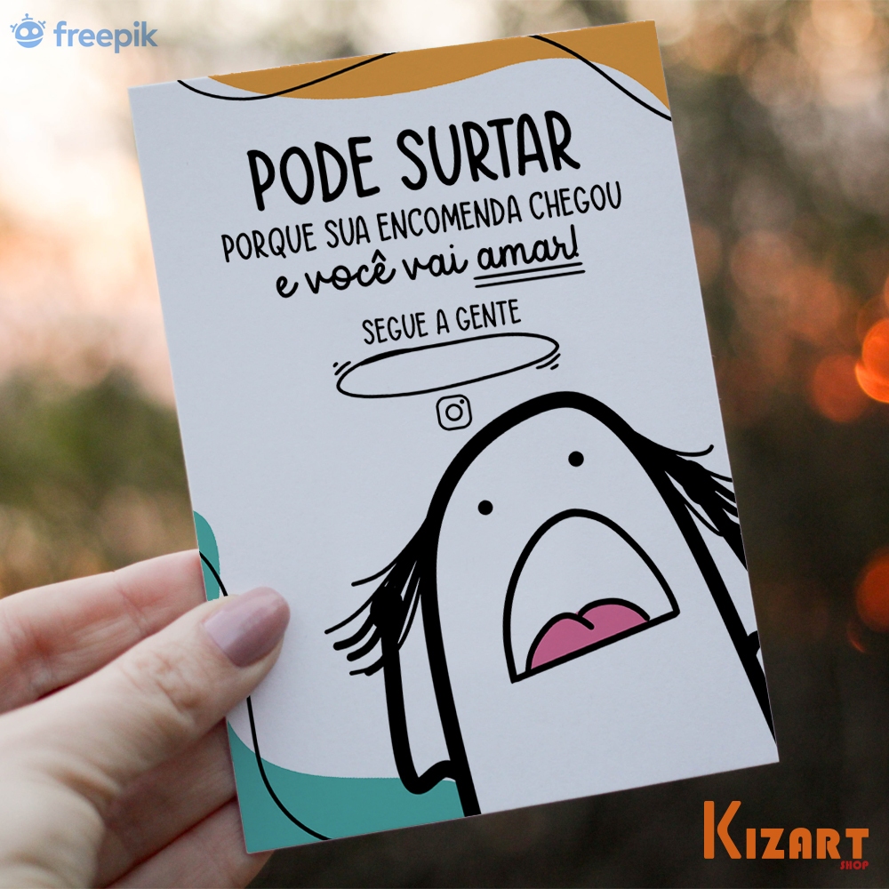 100 Unidades Card Cartão De Agradecimento Meme Bentô Flork Pode Surtar ...