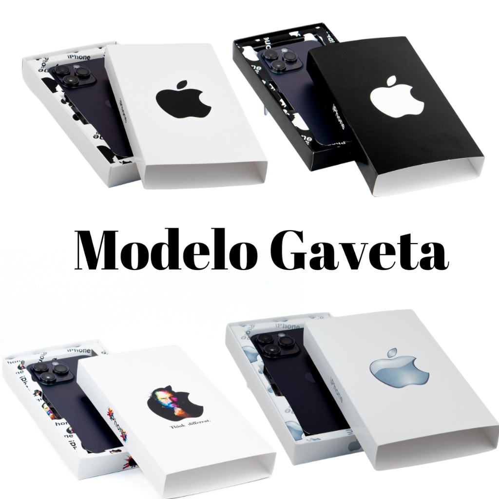 50x Caixa Gaveta Personalizada para iPhone - Vários Modelos e Cores ...