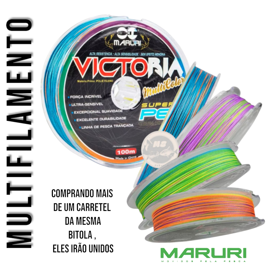 Linha Multifilamento Victoria 8X Maruri Multicolor 100m Várias Bitolas Sem Memória Pesca ...