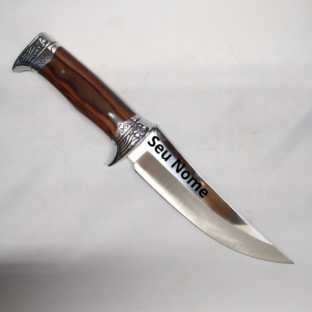 Faca Personalizada Churrasco Afiada Gravada Nome Com Bainha | Shopee Brasil