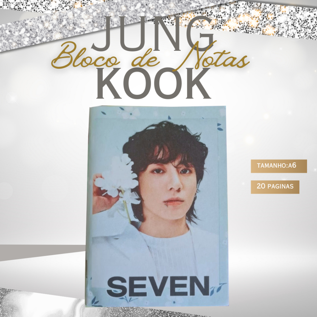 BLOCO DE NOTAS BTS- JK SEVEN / 20 PGS- A6 | Shopee Brasil