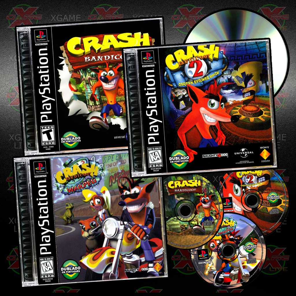 CD GAME - CRASH 1 2 3 Dublado - Repro PS1 / PSX By XGAMELIVE | Shopee ...