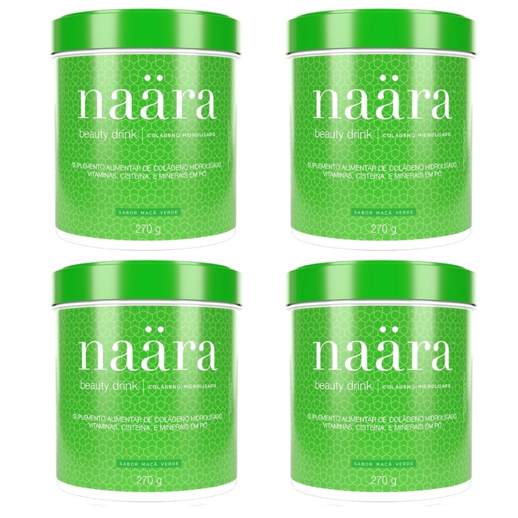 04 Naara Colágeno Hidrolisado Maça Verde ORIGINAL | Shopee Brasil