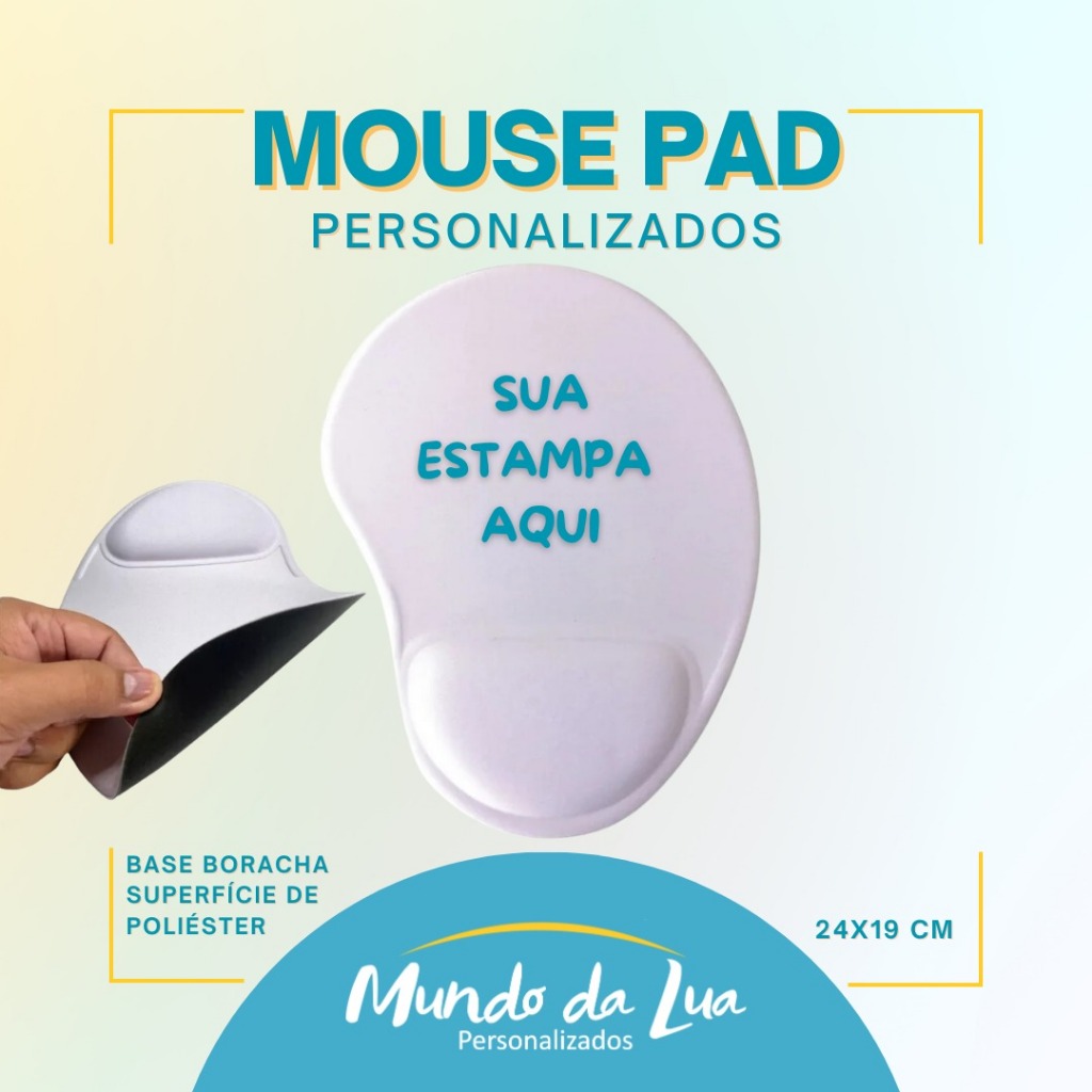 Mouse Pad Personalizado Ergonomico Com nome ou foto | Shopee Brasil