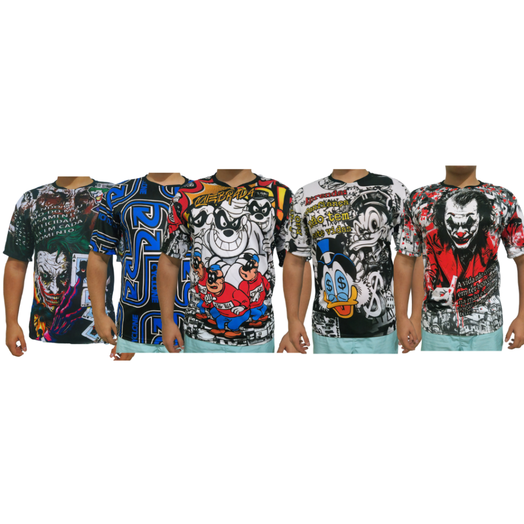 Kit 5 camisa Mandrake Tio Patinhas coringa irmao metralha cyclone carpa ...