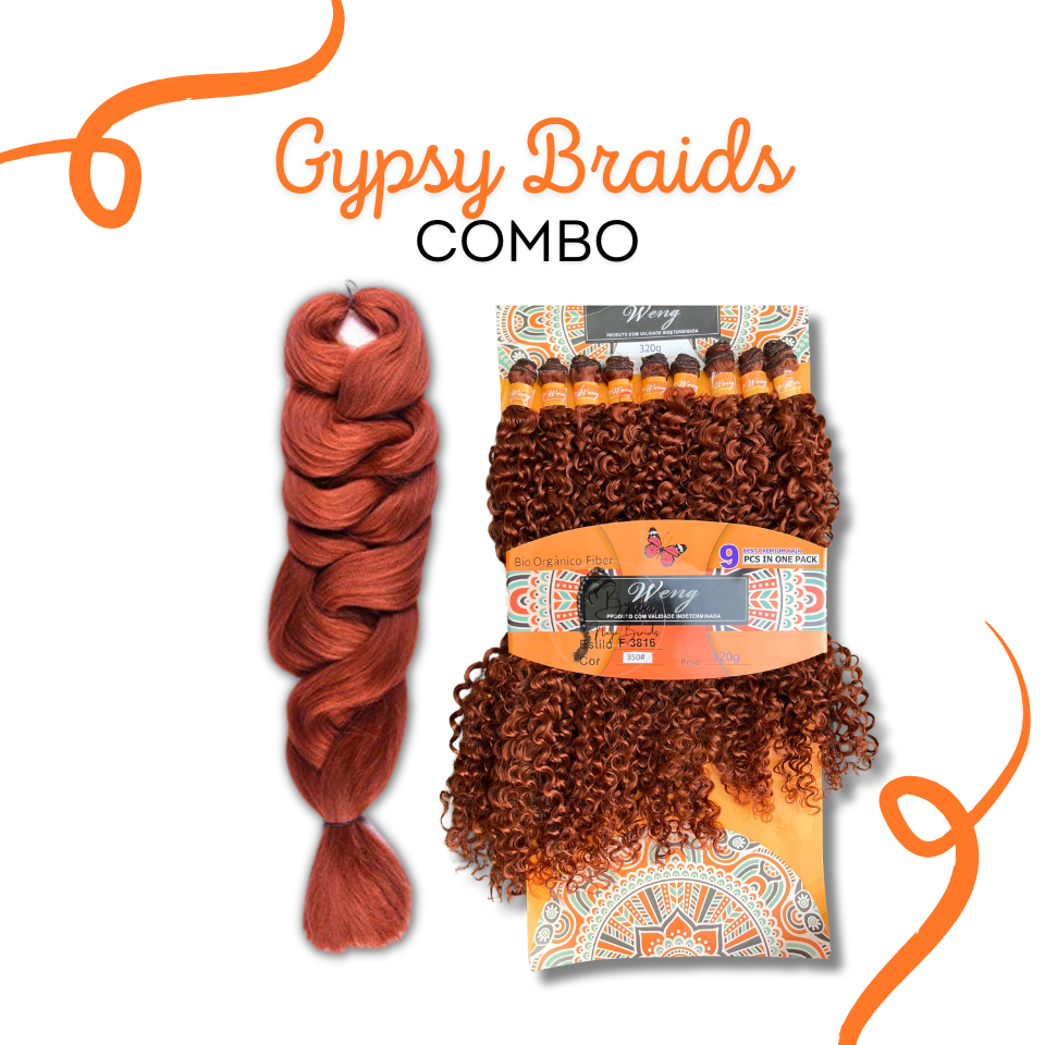 Kit Gypsy Braids Jumbo 350 Ruivo + Cabelo Orgânico Trança Goddes Box ...
