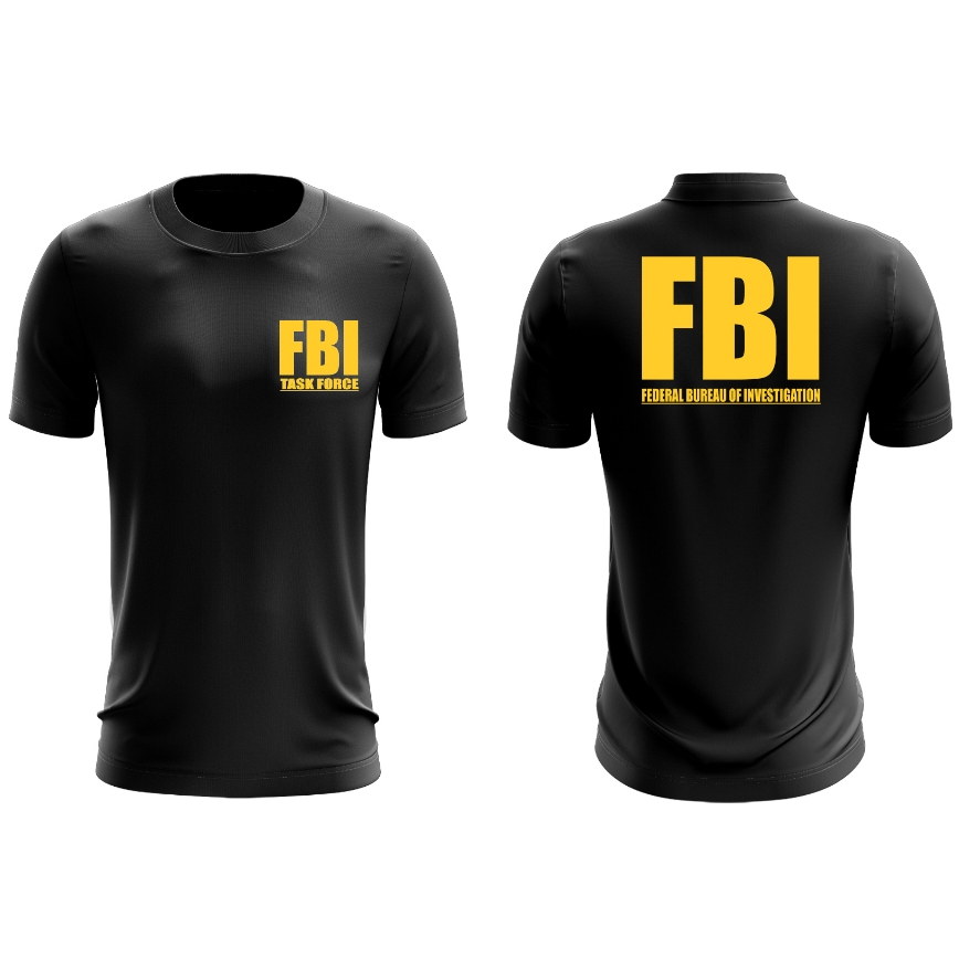 Camiseta Uniforme Profissional FBI Fardamento Farda Camisa Manga Curta ...