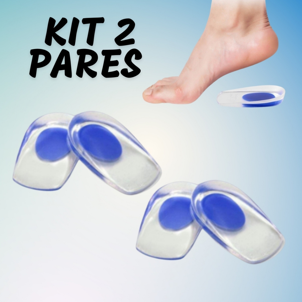 Kit 2 Pares Calcanheira de Silicone Anti Impacto Gel Dor Ortopédica ...