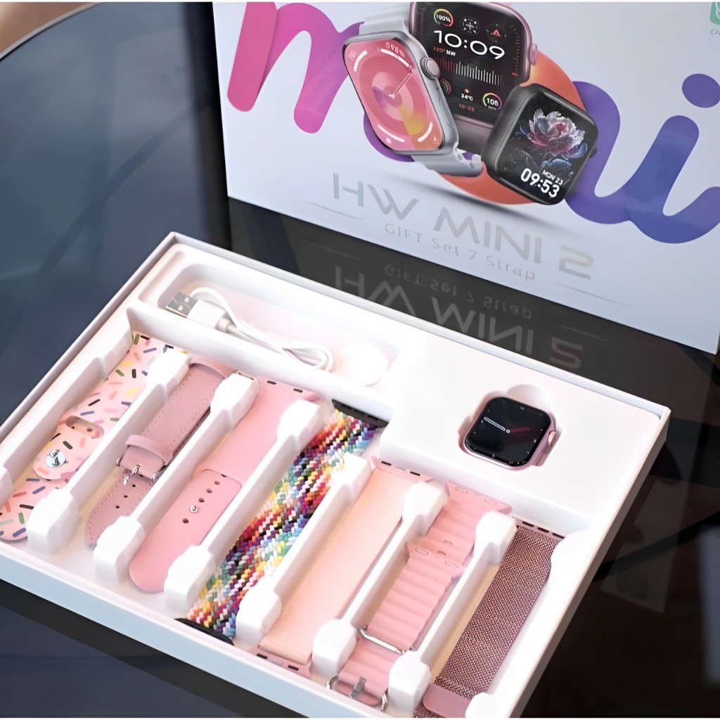 Smartwatch HW Mini 2 Com 7 Pulseiras 41mm Lançamento 2024 Chat GPT GPS ...