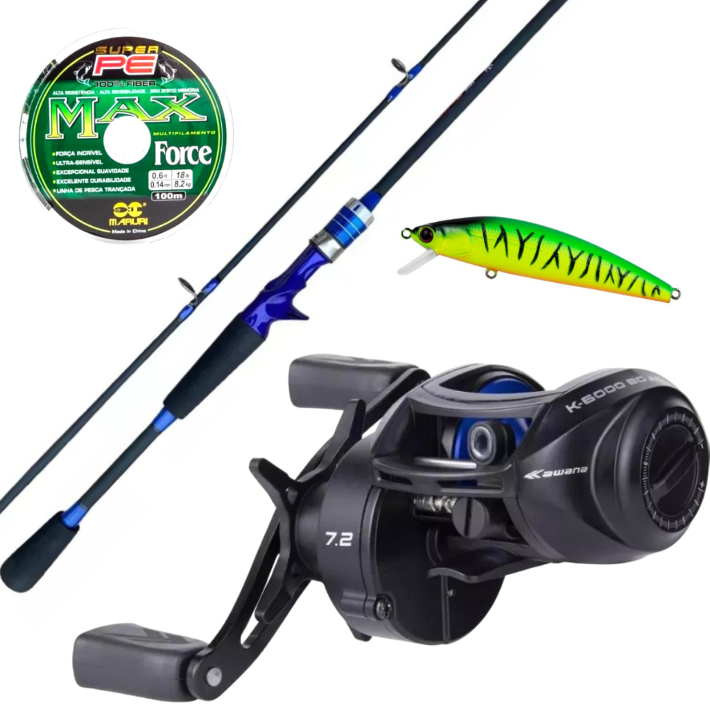 Kit Pesca Tucunaré Carretilha Kawana Bg Anticabeleira/ Vara Carbono 1,8m | Shopee Brasil