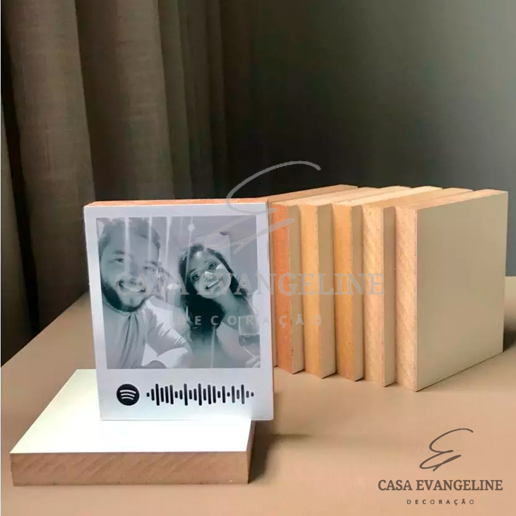 Kit Jogo 20 Bases de MDF para Fotos Polaroid de Mesa adesivas Namorados ...