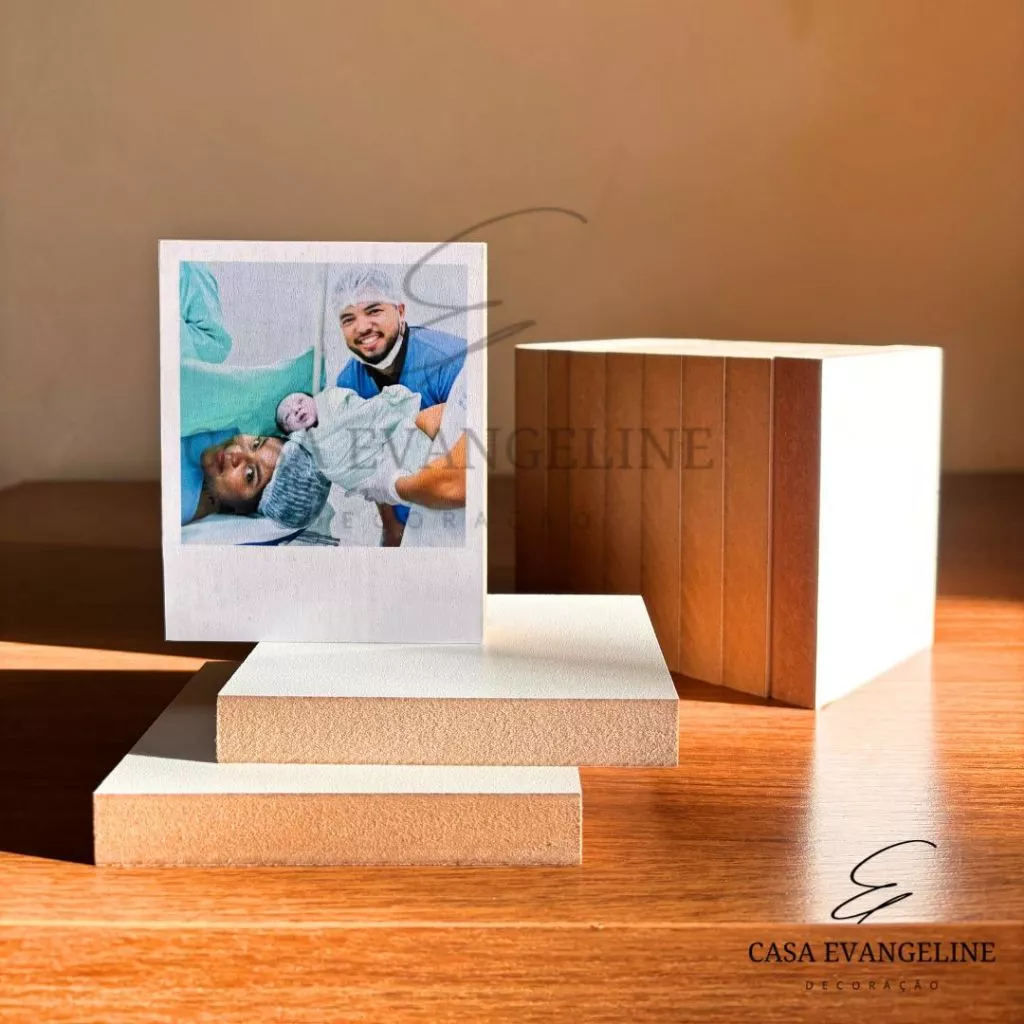 Kit 10 Bases De MDF BRANCO 10x8cm Para Fotos Polaroid De Mesa Adesivas ...