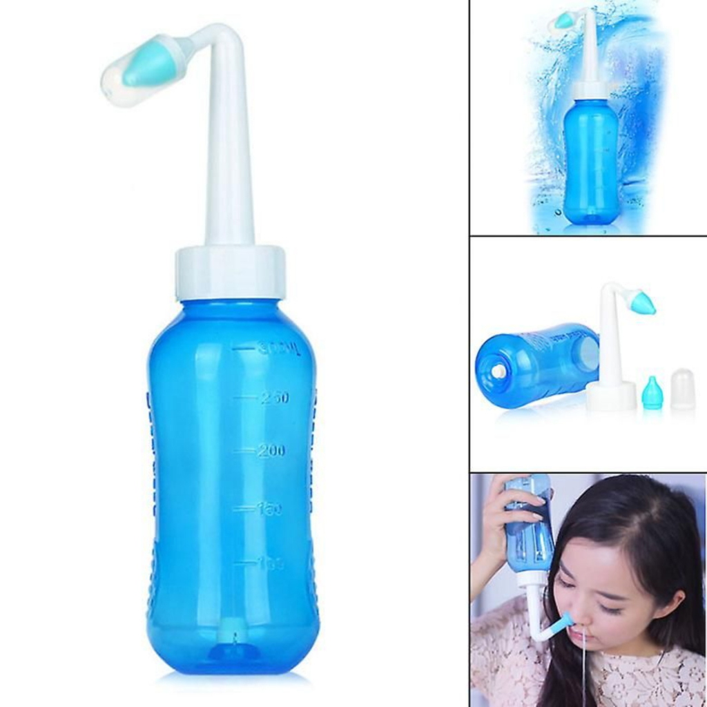 Limpeza Nariz Sinusite Higienizador Ducha Nasal 300 ml Azul | Shopee Brasil