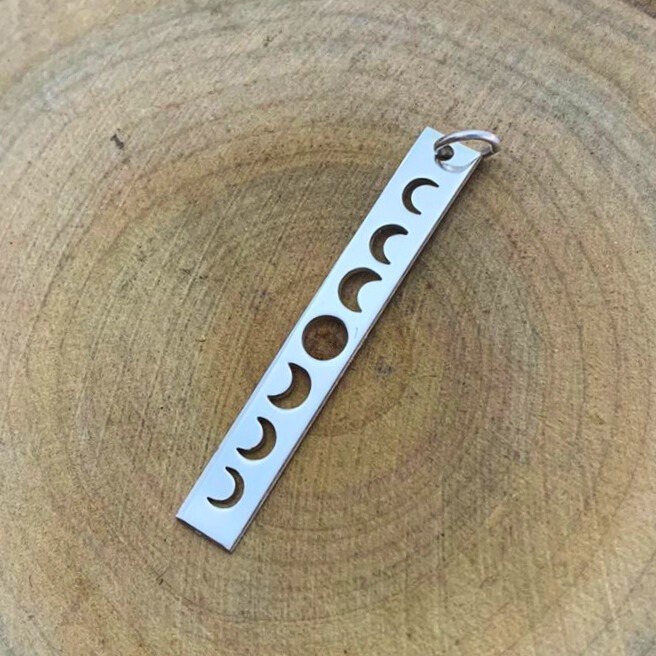 Pingente Longo Fases da Lua - Prata 925 | Shopee Brasil