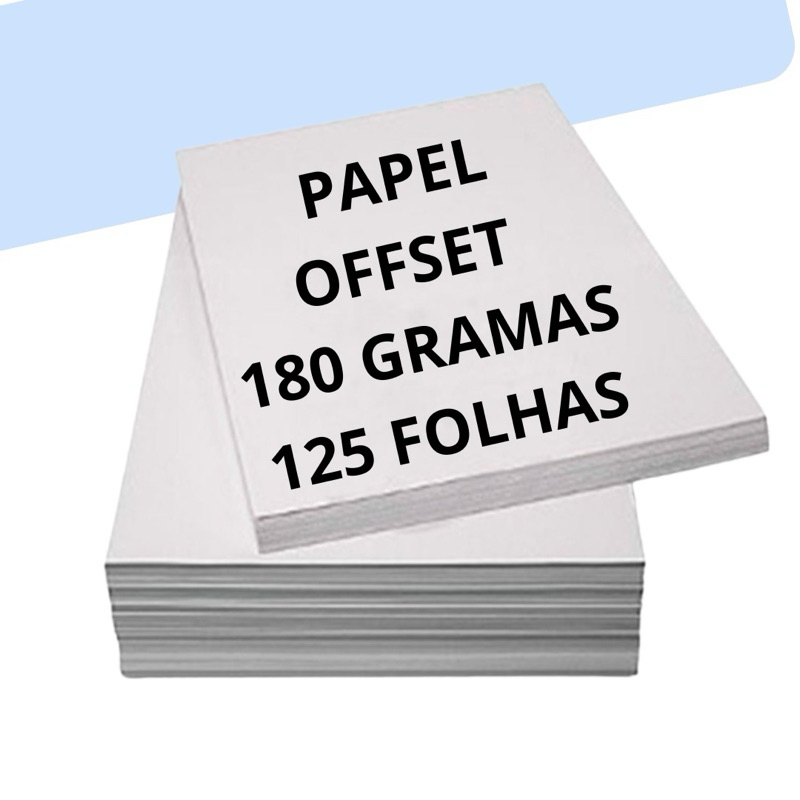 Papel AP Offset 180g A4 Pacote - 125 Folhas | Shopee Brasil