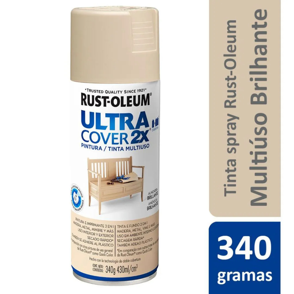 Tinta Spray Cobertura Amêndoas Brilhante Ultra Cover Rust Oleum | Shopee Brasil