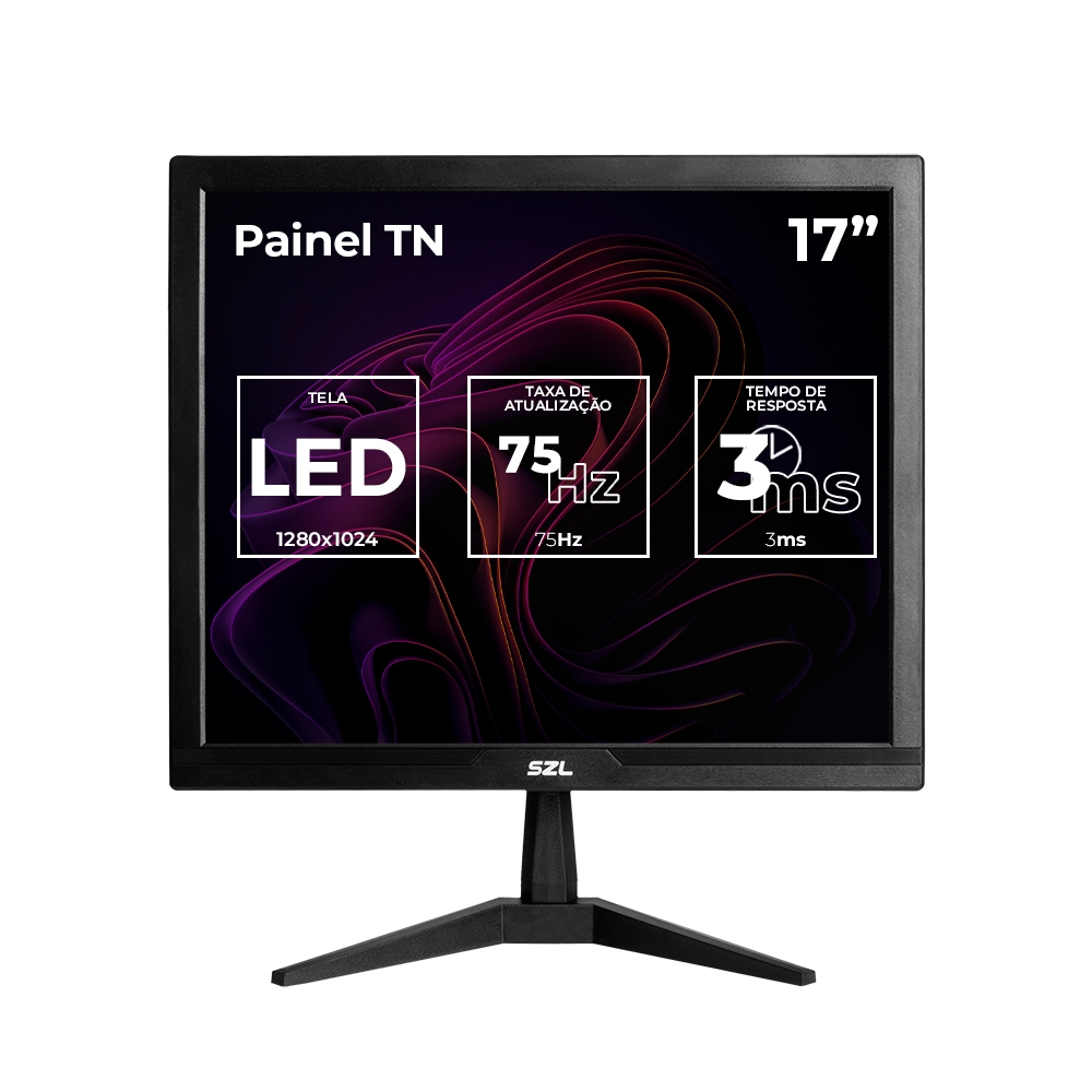 Monitor SZL17, 17 Pol, TN, HD, 3ms, 75Hz, HDMI/VGA, SZL-SZL17-BL01 ...