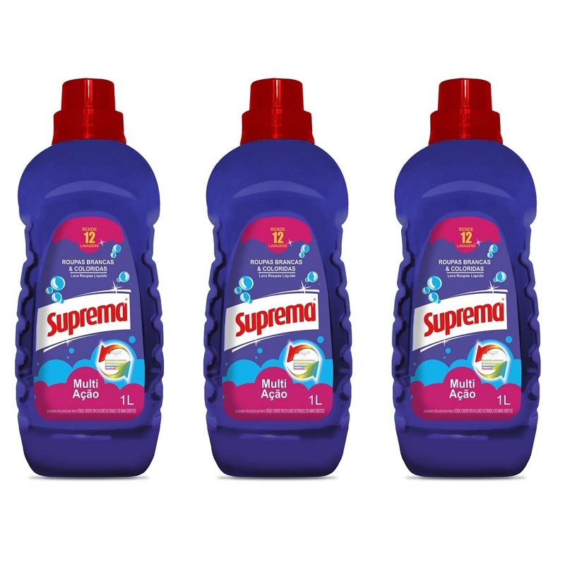 Lava-Roupas Líquido Multi Ação Suprema Roupas Brancas e Coloridas 1 ...