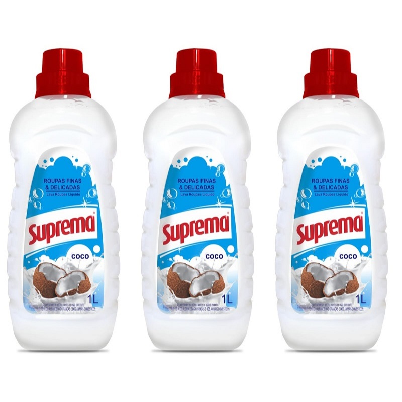 Lava-Roupas Líquido Suprema Coco Roupas Finas e Delicadas 1 Litro - 03 ...