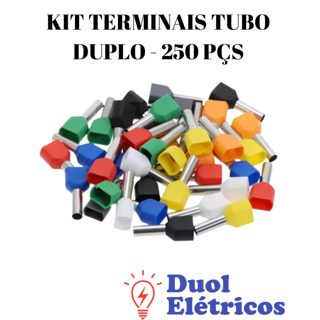 KIT TERMINAIS TUBO DUPLO - 250 PEÇAS. | Shopee Brasil