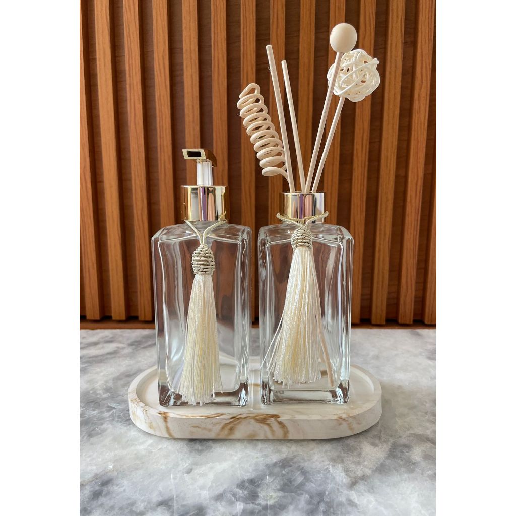 Kit Lavabo Com Detalhe Em Dourado | Shopee Brasil