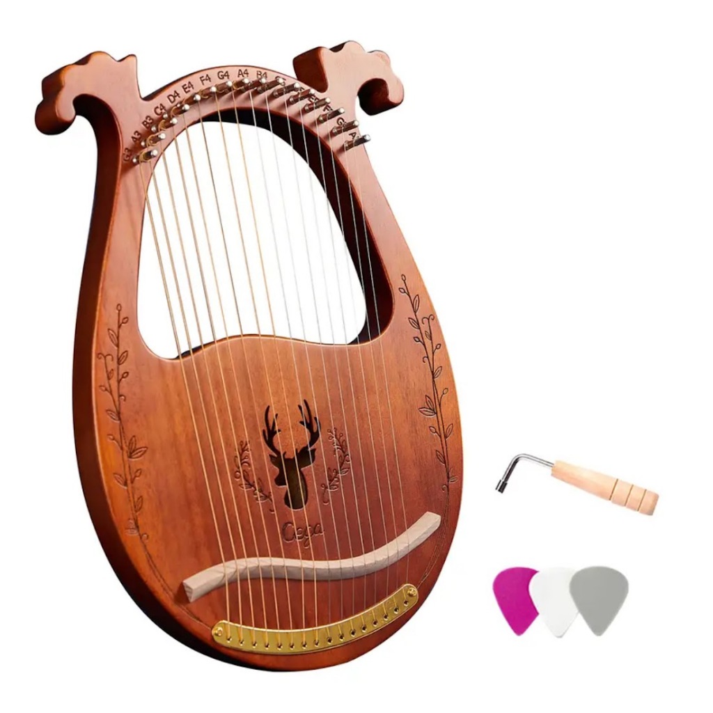 Harpa Citara Lira De Davi 16c Acustica Luthieria Prosperar madeira ...