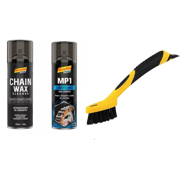 kit Limpeza e lubrificação de corrente lubrificante e desengraxante com ...
