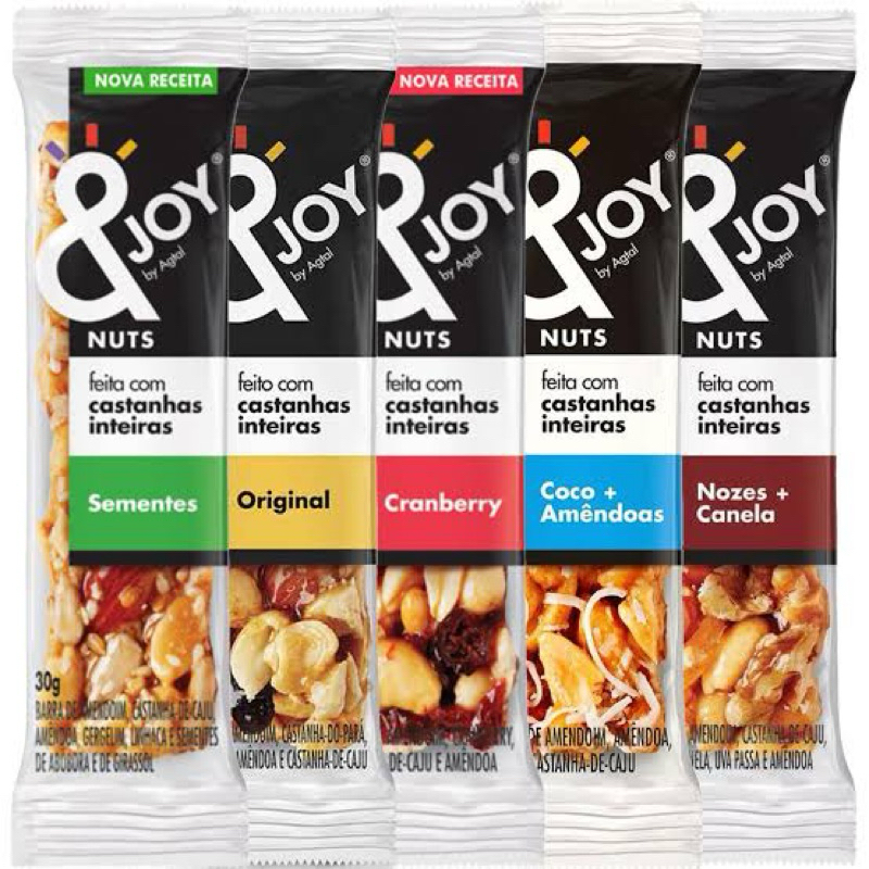 BARRINHAS DE CEREAIS &JOY NUTS KIT COM 20 UNIDADES consultar sabores disponíveis | Shopee Brasil