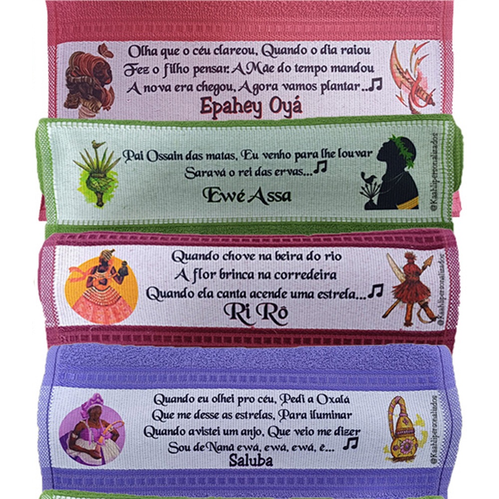 Toalha Orixas Umbanda e Candomble Ewa Exu Iansa Ibeji Iemanja logun ede ...