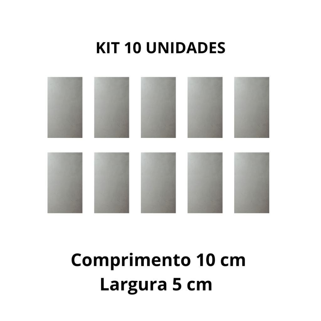 Kit 10 Chapas Inox 304 Medidas 10 Cm X 5 Cm X 1mm Espessura | Shopee Brasil