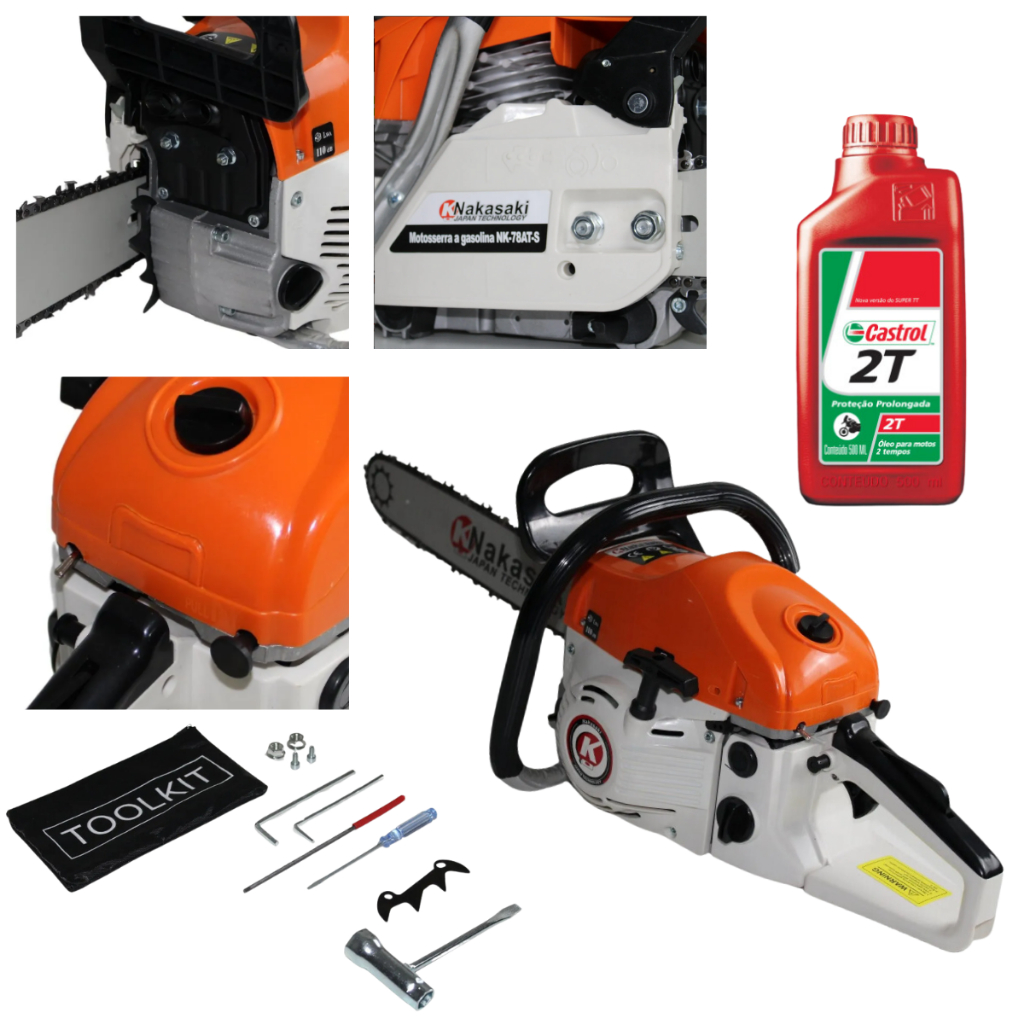 Motosserra a Gasolina Profissional 78cc Moto Serra Motoserra 3.5HP Com Oleo Sthil Stihl Sabre 22 ...