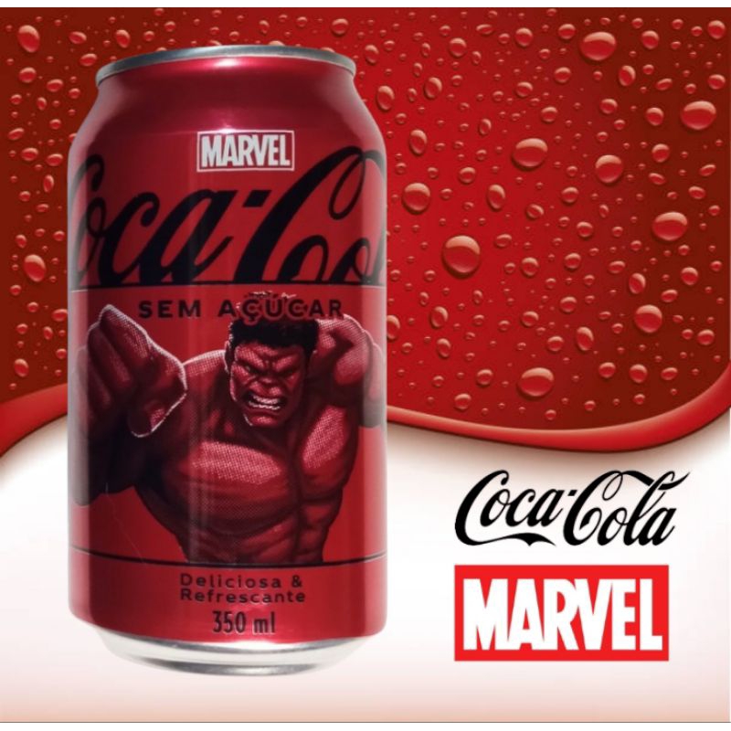 Lata Coca-Cola Sem Açúcar Marvel 2024 Hulk 350ml (lacrada) | Shopee Brasil