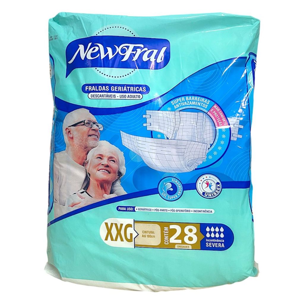 FRALDA GERIATRICA NEW FRAL INTERMEDIARIA XXG C/28 | Shopee Brasil