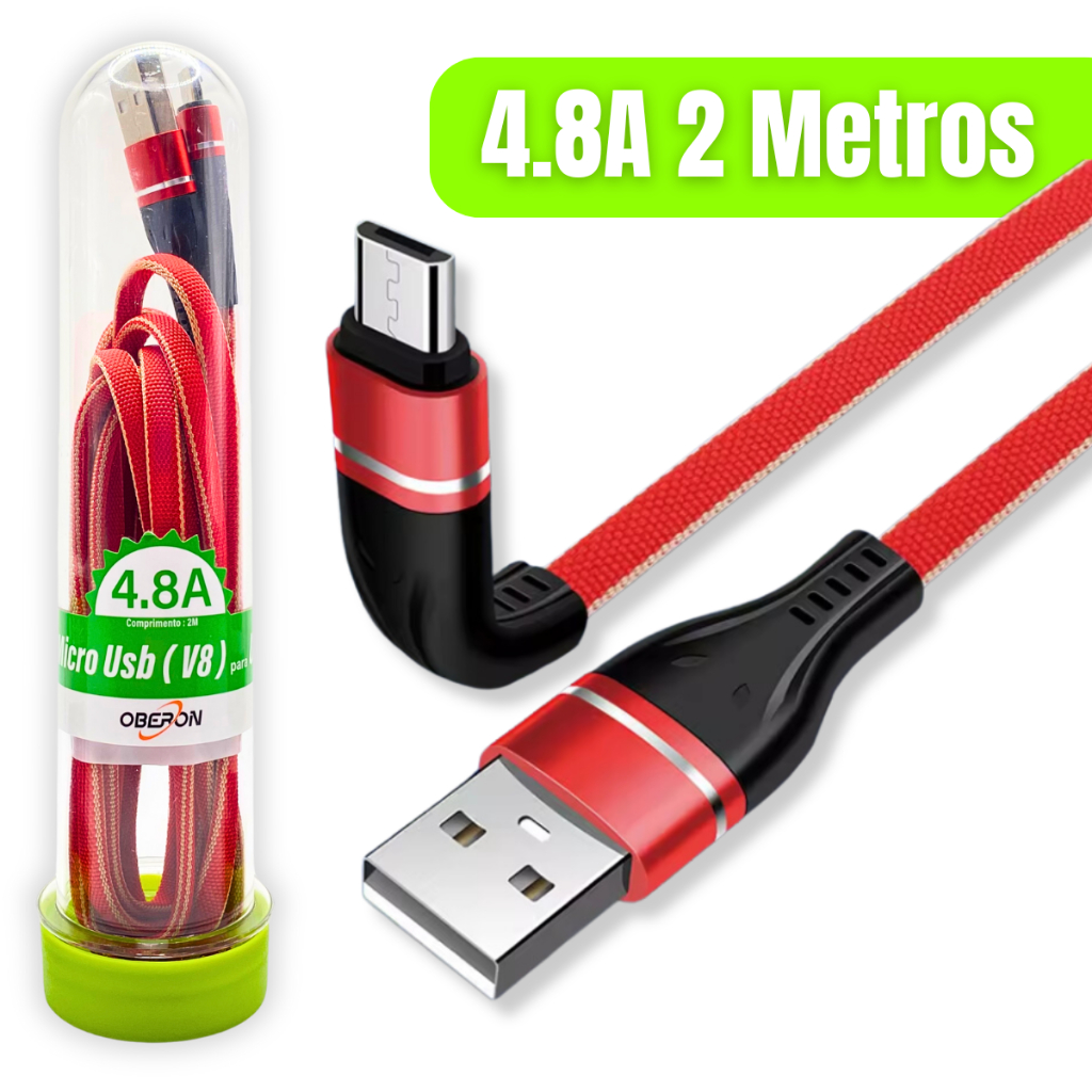 Cabo micro usb V8 Rápido Micro usb 2 Metros Transferência da Dados ...