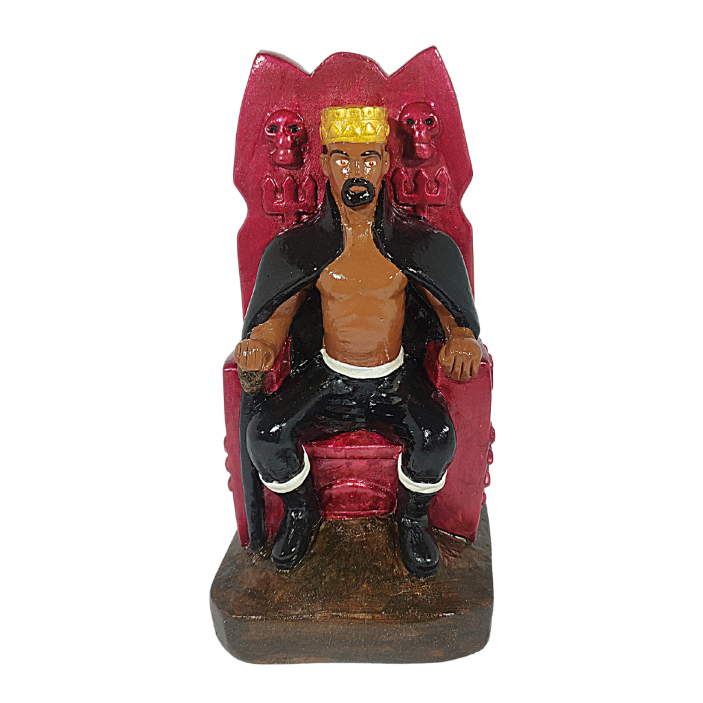 Imagem Exu Rei Trono 20 cm umbanda candomblé gesso escultura estátua ...